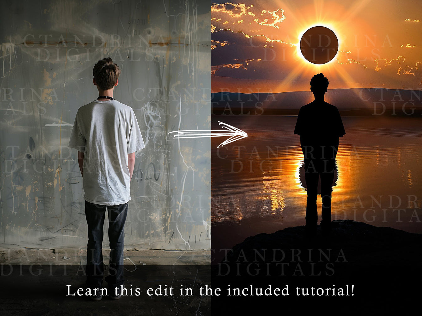 Solar Eclipse Inspired Digital Backdrops, 2 FREE Rock Overlays ...