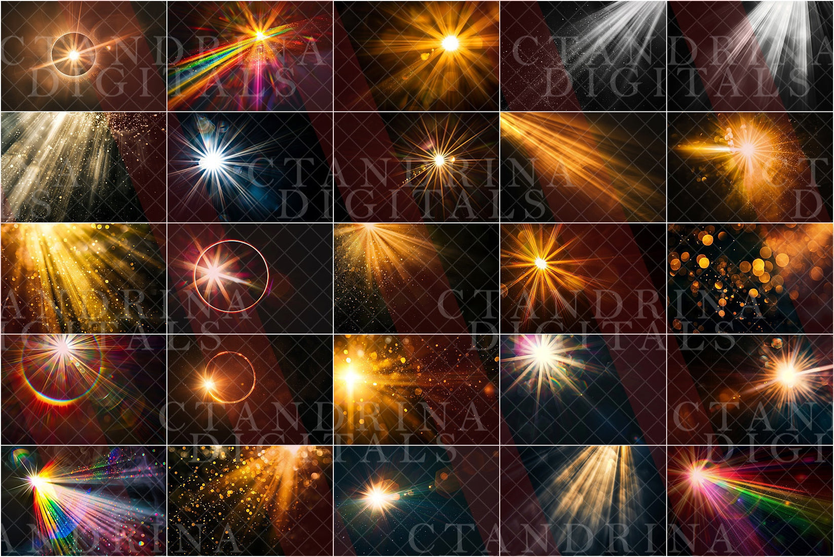 Sunlight Rays and Flare Digital Backdrops Overlays – CTandRinaDigitals