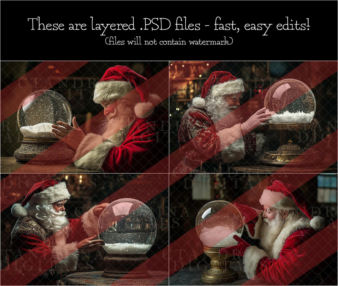 Snow Globe Digital Backdrop Photo Templates – CTandRinaDigitals