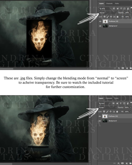 Fire Face Overlays for Photoshop – CTandRinaDigitals