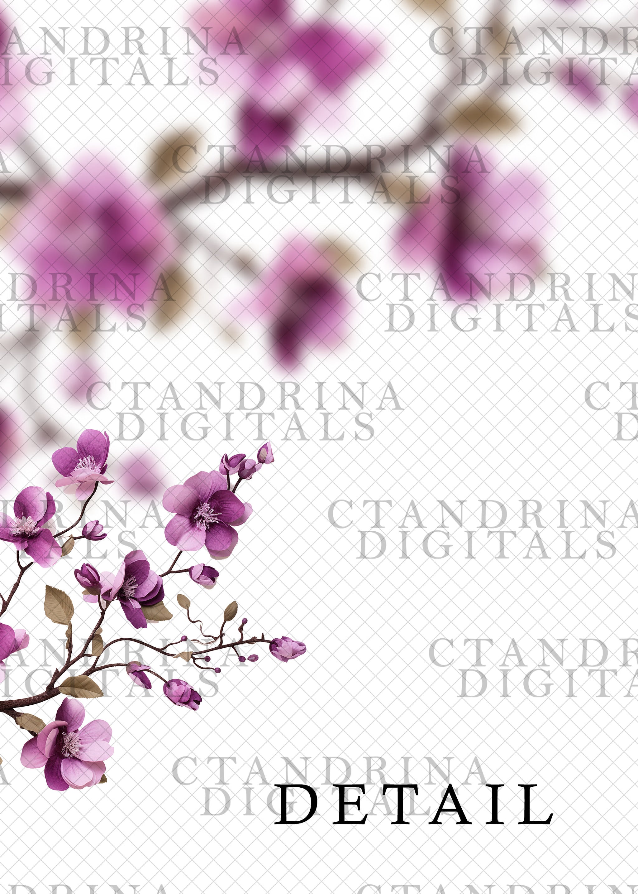 Floral Branch PNG Backdrop Overlays – CTandRinaDigitals